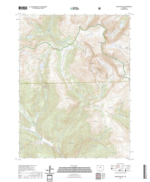 US Topo 7.5-minute map for Mount Blue Sky CO – American Map Store