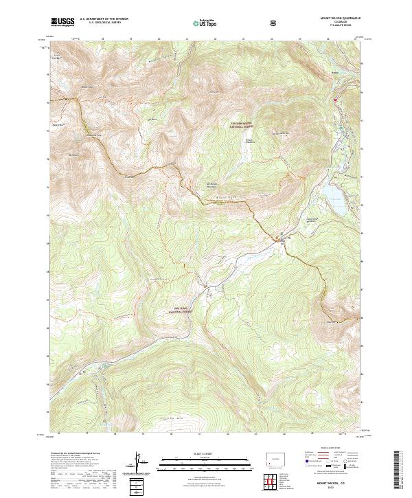 US Topo 7.5-minute map for Mount Wilson CO – American Map Store