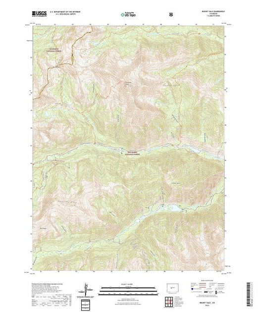 US Topo 7.5-minute map for Mount Yale CO – American Map Store