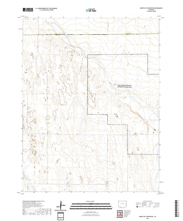 US Topo 7.5-minute map for North of Chivington CO – American Map Store