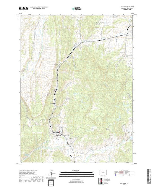 US Topo 7.5-minute map for Oak Creek CO – American Map Store