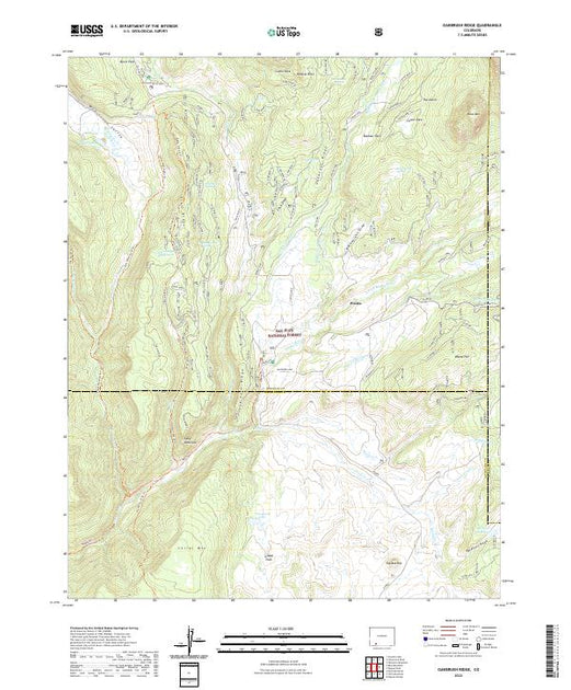 US Topo 7.5-minute map for Oakbrush Ridge CO – American Map Store