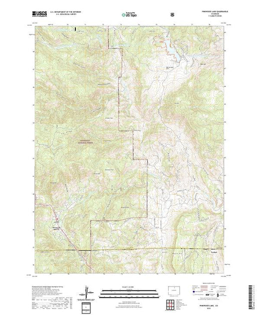 US Topo 7.5-minute map for Pinewood Lake CO – American Map Store