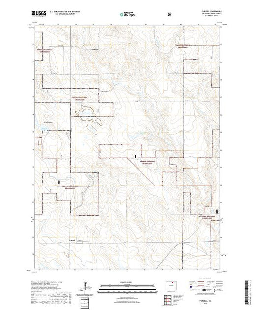 US Topo 7.5-minute map for Purcell CO – American Map Store