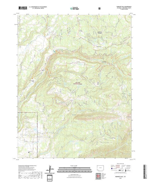 US Topo 7.5-minute map for Rampart Hills CO – American Map Store