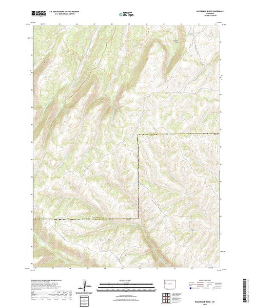 US Topo 7.5-minute map for Razorback Ridge CO – American Map Store