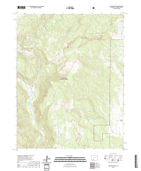US Topo 7.5-minute map for Red Mountain CO – American Map Store