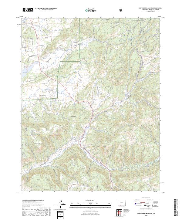 US Topo 7.5-minute map for Serviceberry Mountain CO – American Map Store