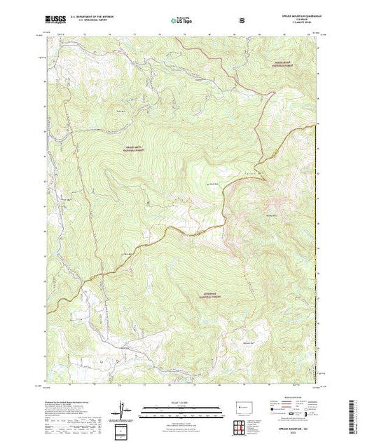 US Topo 7.5-minute map for Spruce Mountain CO – American Map Store