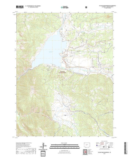 US Topo 7.5-minute map for Taylor Park Reservoir CO – American Map Store