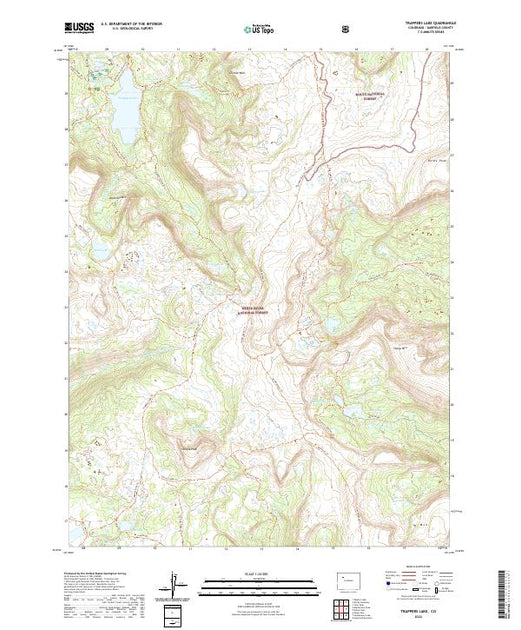 US Topo 7.5-minute map for Trappers Lake CO – American Map Store