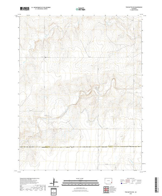 US Topo 7.5-minute map for Two Buttes NW CO – American Map Store