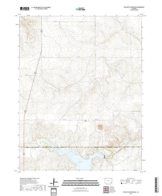 US Topo 7.5-minute map for Two Buttes Reservoir CO – American Map Store