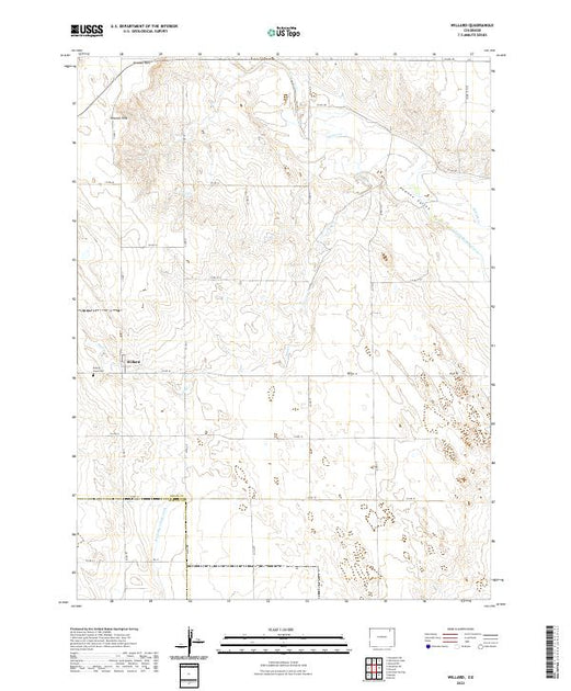 US Topo 7.5-minute map for Willard CO – American Map Store
