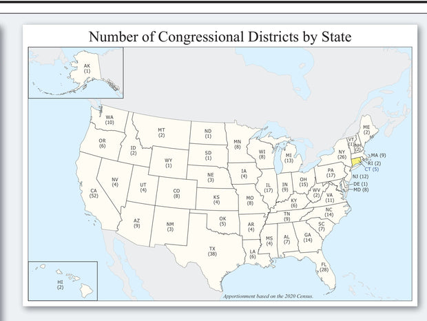 Connecticut Congressional District Wall Map – American Map Store