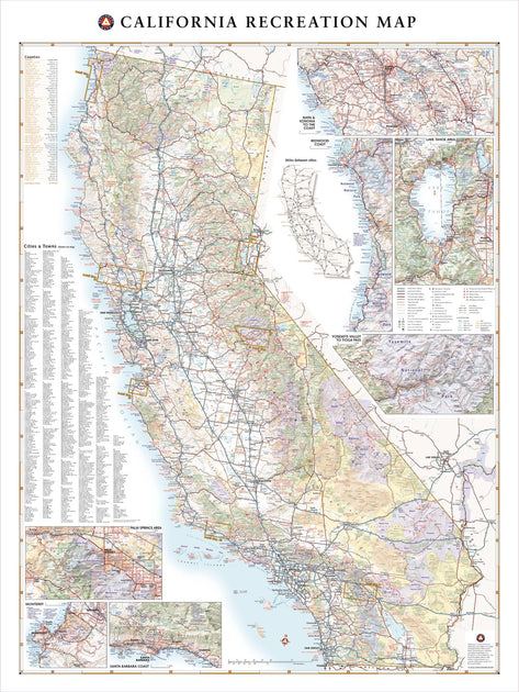 California Recreation Map by Benchmark Maps – American Map Store