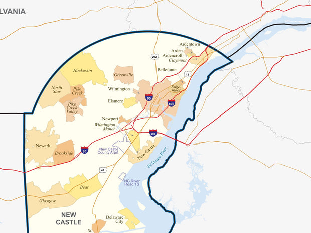 Delaware Congressional District Wall Map – American Map Store