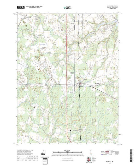 US Topo 7.5-minute map for Ellendale DE – American Map Store