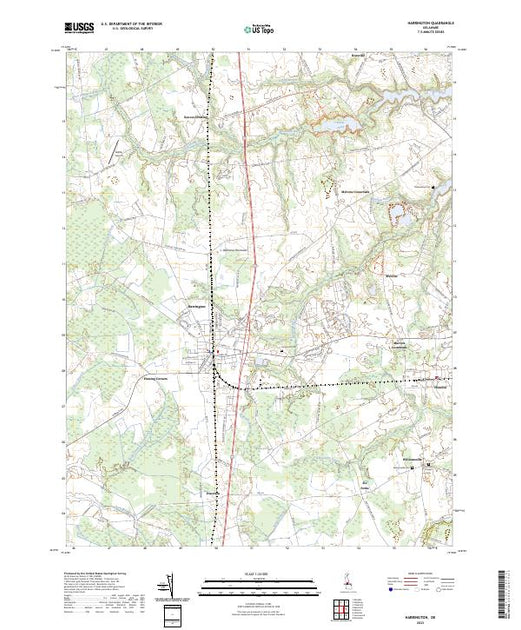US Topo 7.5-minute map for Harrington DE – American Map Store
