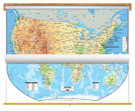 Physical World Map With Latitude And Longitude