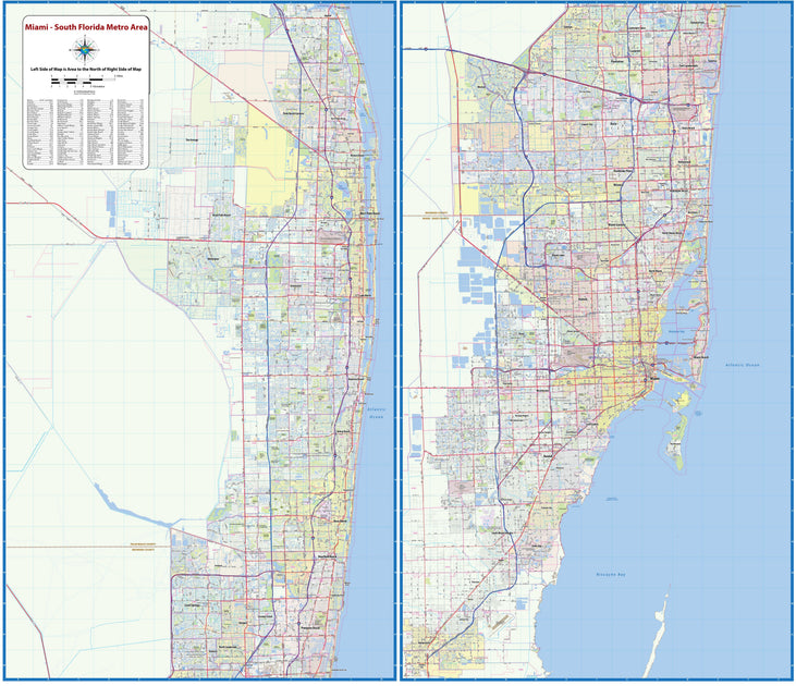 Miami and South Florida Metro Area Wall Map – American Map Store