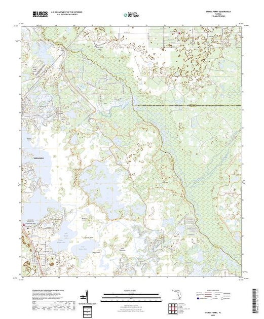US Topo 7.5-minute map for Stokes Ferry FL – American Map Store