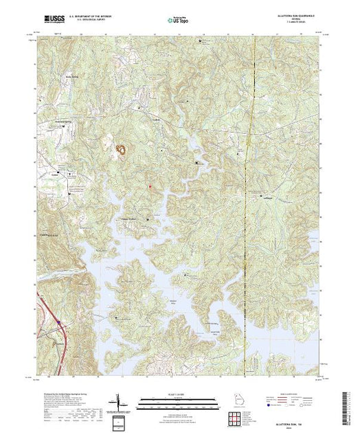 US Topo 7.5-minute map for Allatoona Dam GA – American Map Store