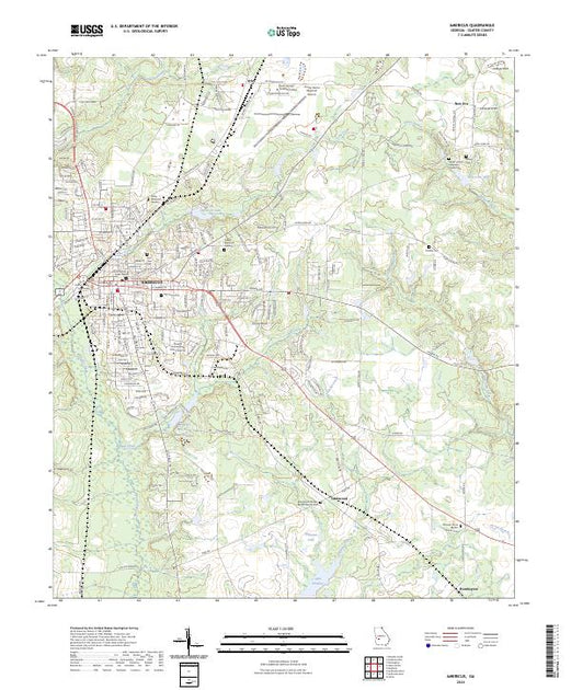 US Topo 7.5-minute map for Americus GA – American Map Store
