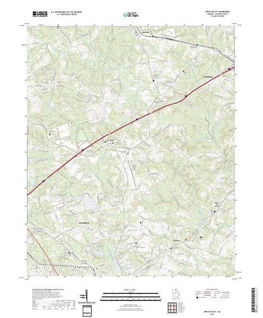 US Topo 7.5-minute map for Apple Valley GA – American Map Store