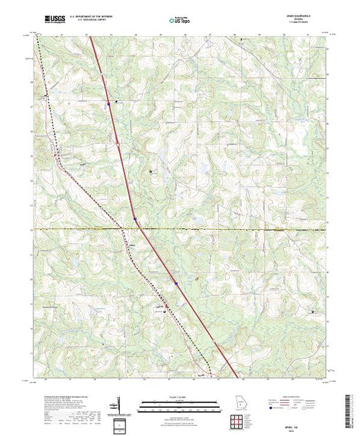 US Topo 7.5-minute map for Arabi GA – American Map Store