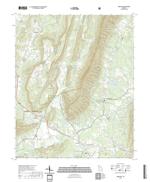 US Topo 7.5-minute map for Armuchee GA – American Map Store