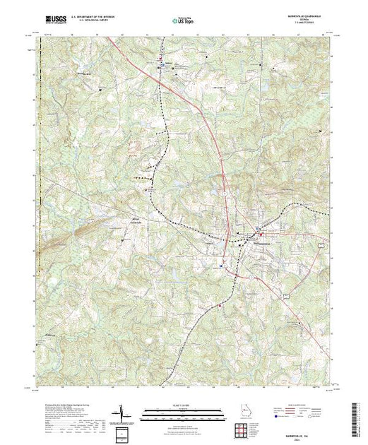 US Topo 7.5-minute map for Barnesville GA – American Map Store