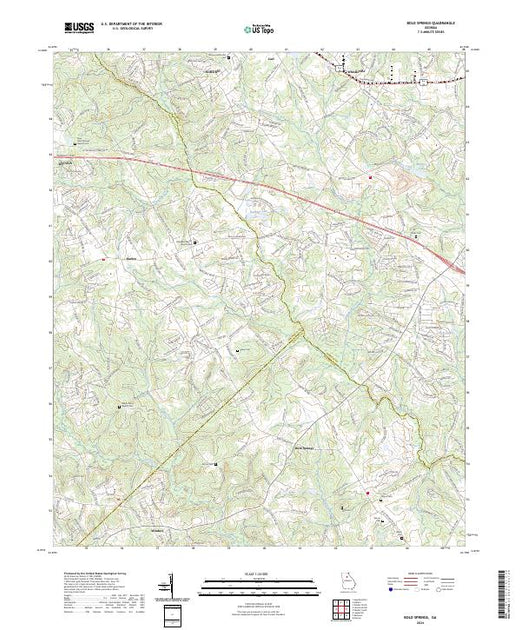 US Topo 7.5-minute map for Bold Springs GA – American Map Store