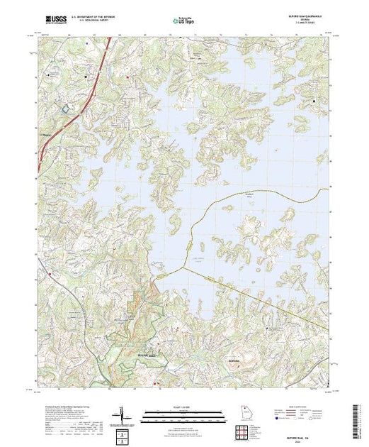 US Topo 7.5-minute map for Buford Dam GA – American Map Store