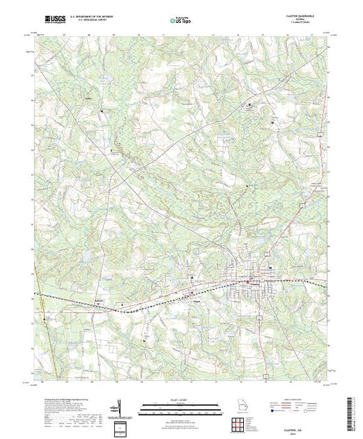 US Topo 7.5-minute map for Claxton GA – American Map Store