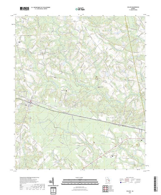 US Topo 7.5-minute map for Collins GA – American Map Store