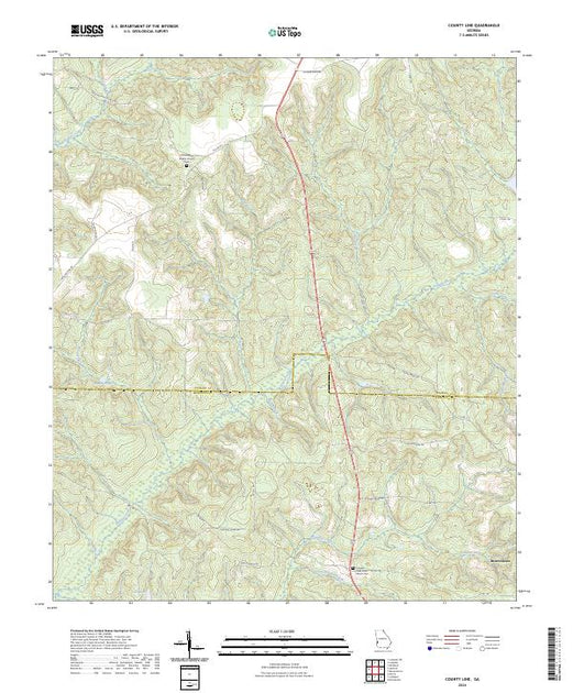 US Topo 7.5-minute map for County Line GA – American Map Store