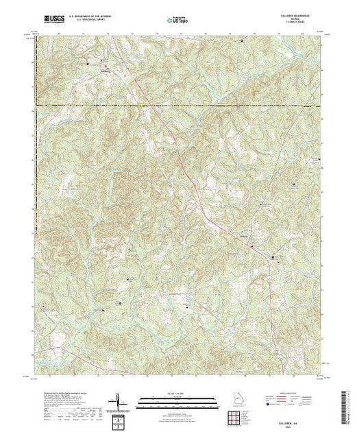 US Topo 7.5-minute map for Culloden GA – American Map Store