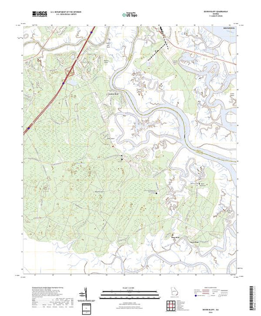 US Topo 7.5-minute map for Dover Bluff GA – American Map Store