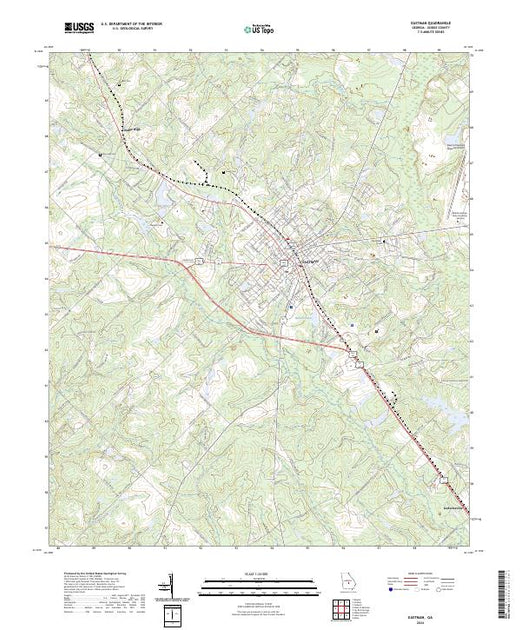 US Topo 7.5-minute map for Eastman GA – American Map Store
