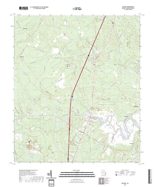 US Topo 7.5-minute map for Eulonia GA – American Map Store