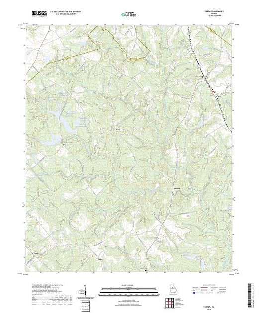 US Topo 7.5-minute map for Farrar GA – American Map Store