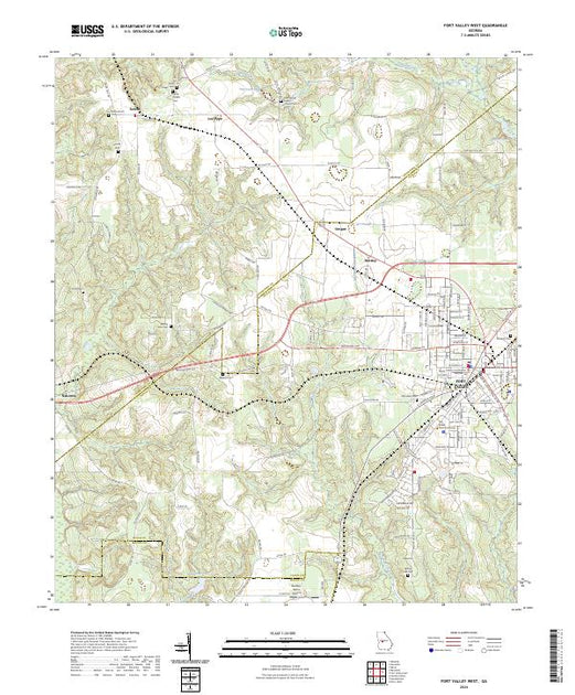 US Topo 7.5-minute map for Fort Valley West GA – American Map Store