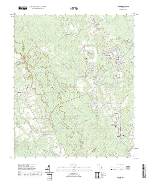 US Topo 7.5-minute map for Guyton GA – American Map Store