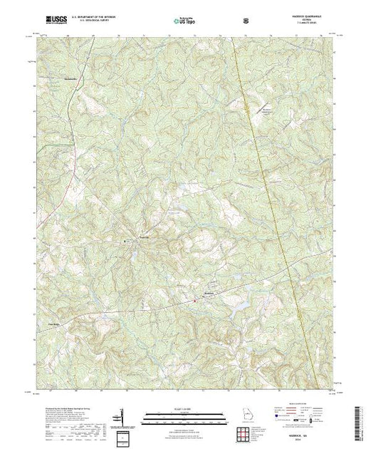 US Topo 7.5-minute map for Haddock GA – American Map Store