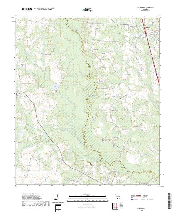 US Topo 7.5-minute map for Hahira West GA – American Map Store