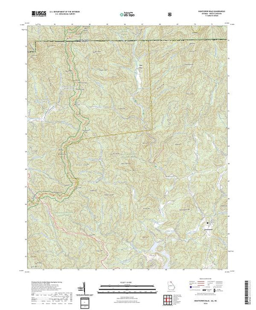 US Topo 7.5-minute map for Hightower Bald GANC – American Map Store