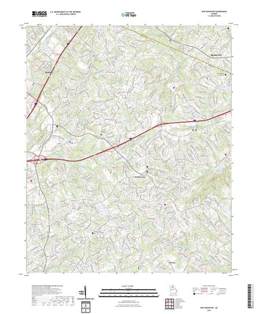 US Topo 7.5-minute map for Hog Mountain GA – American Map Store