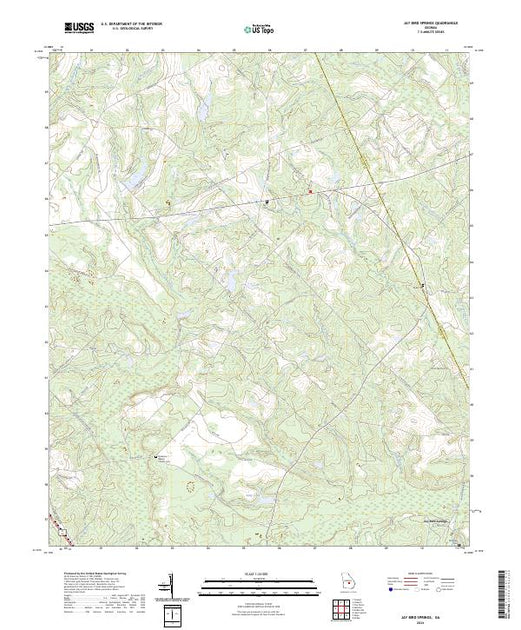 US Topo 7.5-minute map for Jay Bird Springs GA – American Map Store