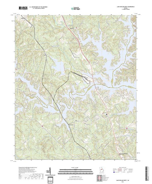 US Topo 7.5-minute map for Lake Sinclair West GA – American Map Store